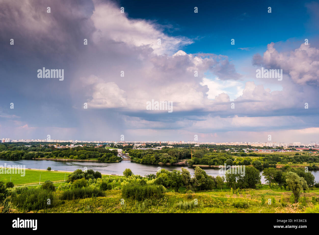 Beautiful natural landscape at sunset Stock Photo - Alamy