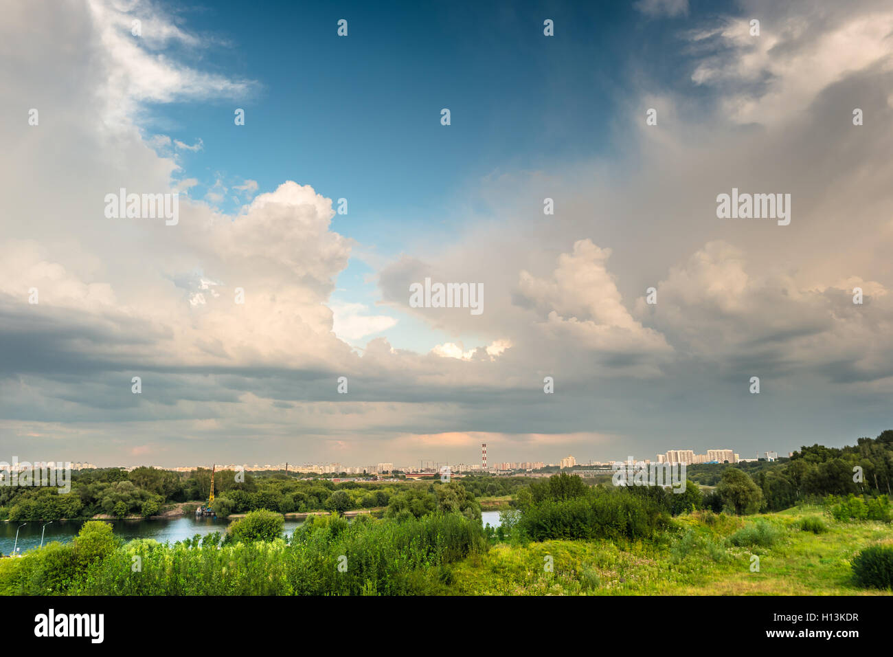 Beautiful natural landscape at sunset Stock Photo - Alamy