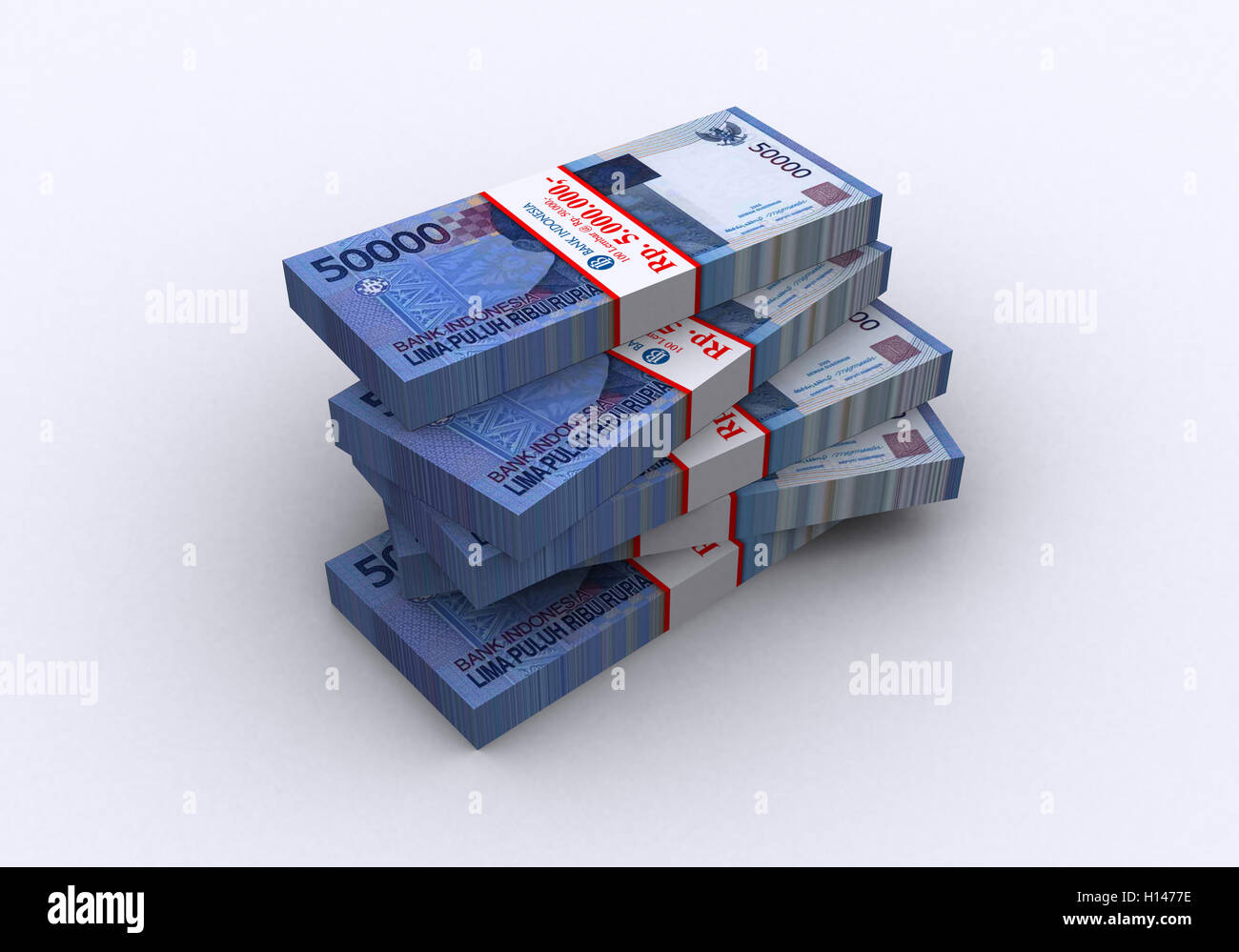 3D Indonesian rupiah money white background Stock Photo - Alamy