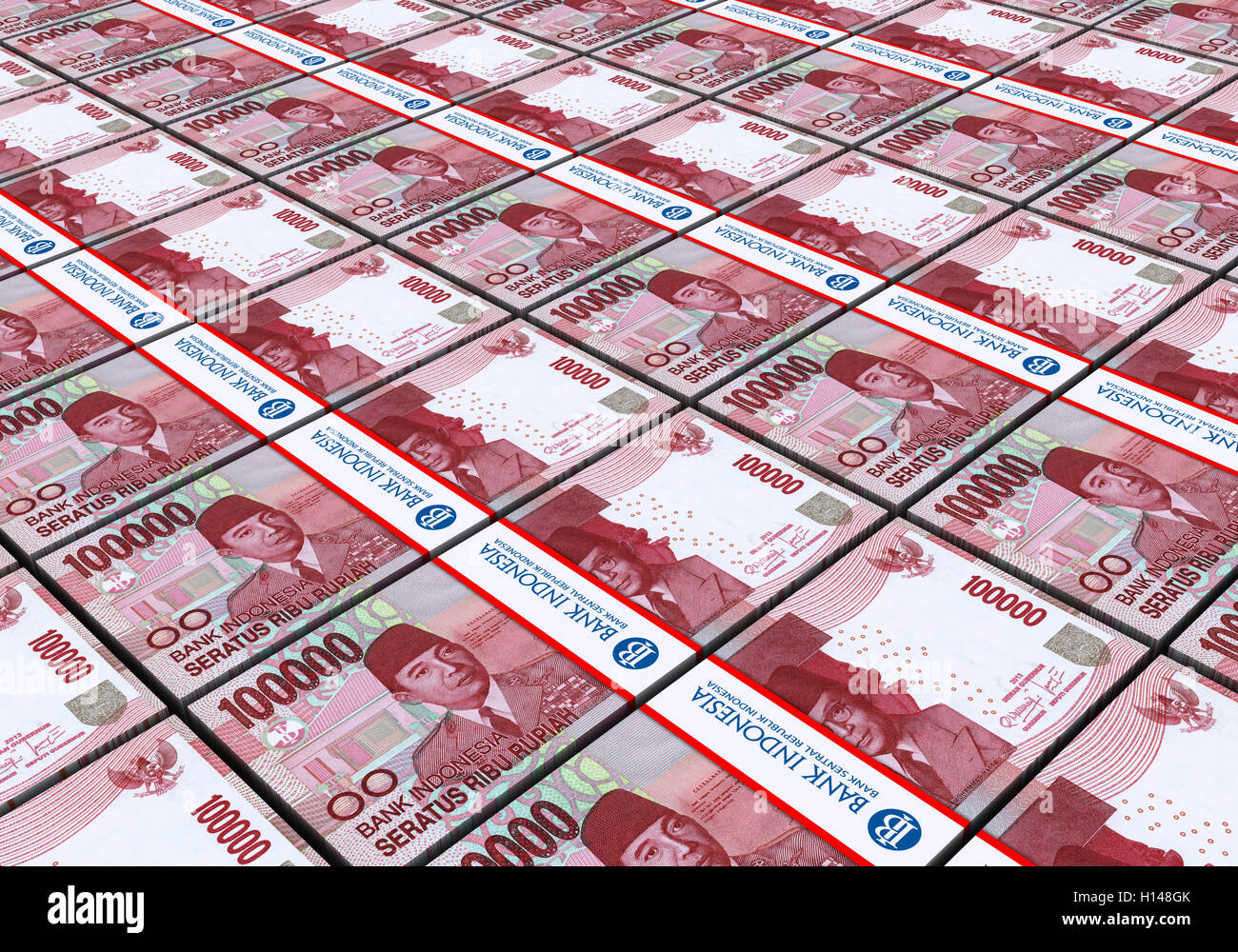 3D Indonesian rupiah money white background Stock Photo - Alamy