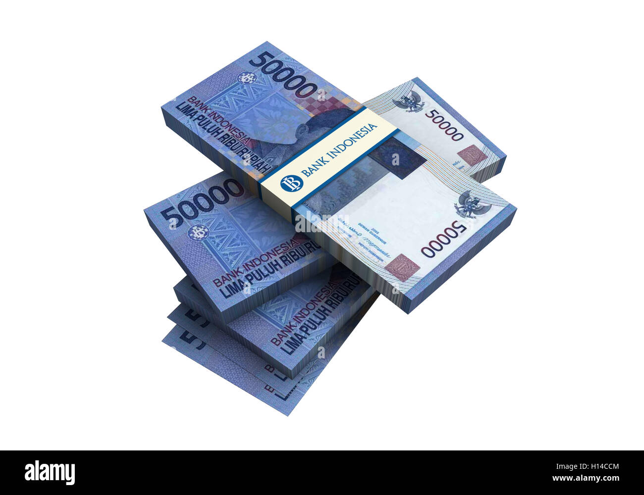 3D Indonesian rupiah money white background Stock Photo - Alamy