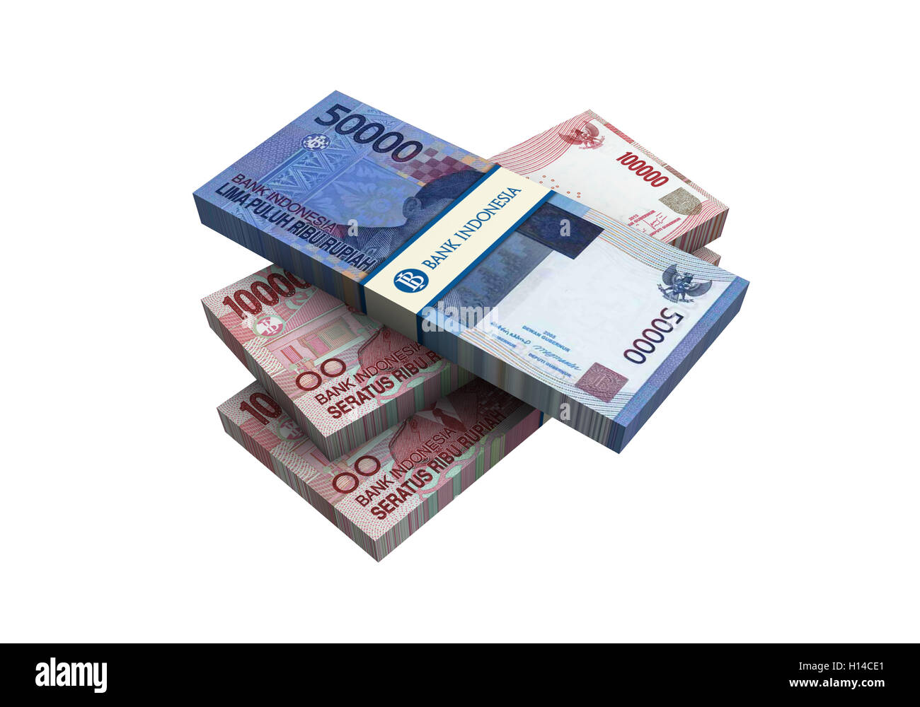 3D Indonesian rupiah money white background Stock Photo - Alamy