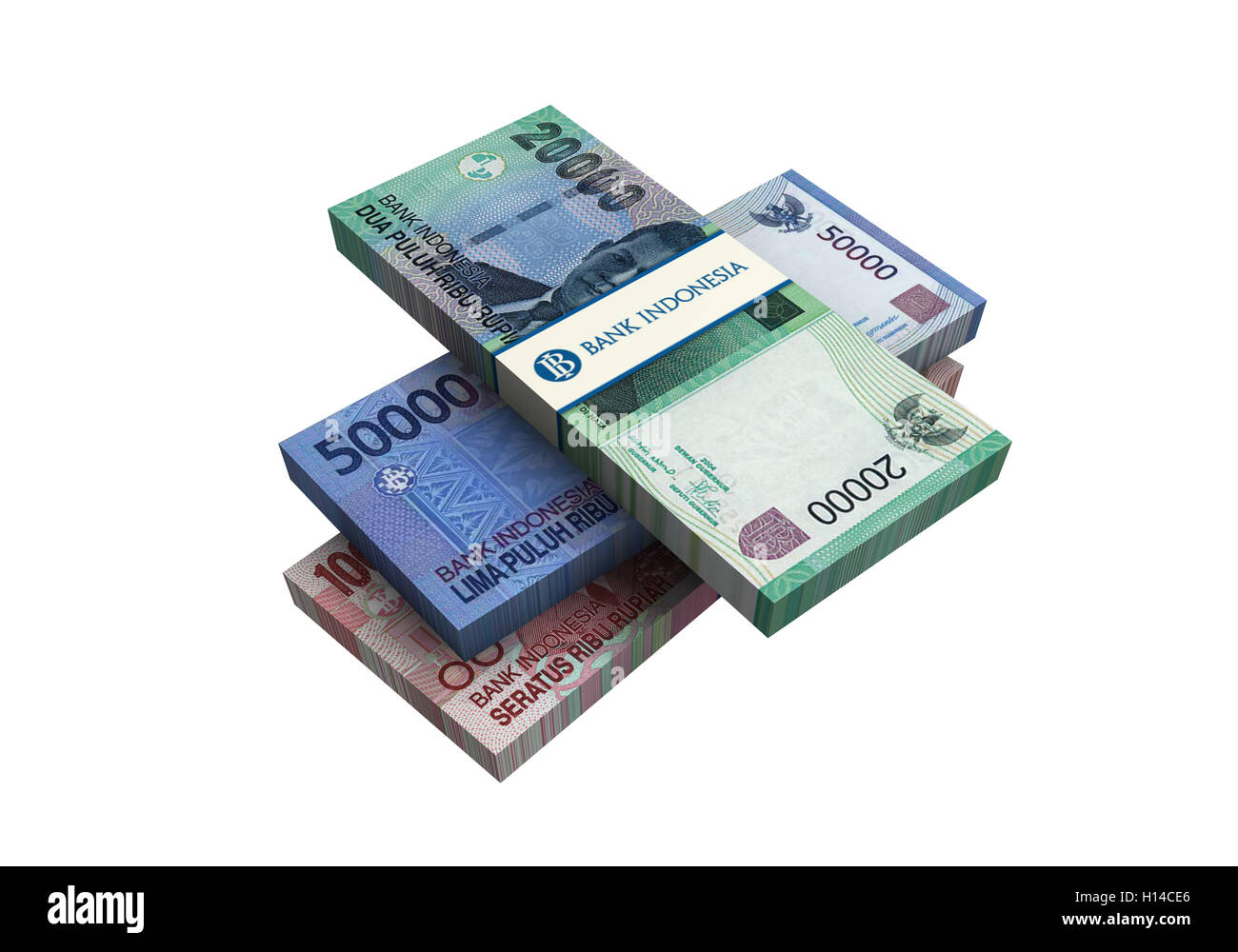 3D Indonesian rupiah money white background Stock Photo - Alamy