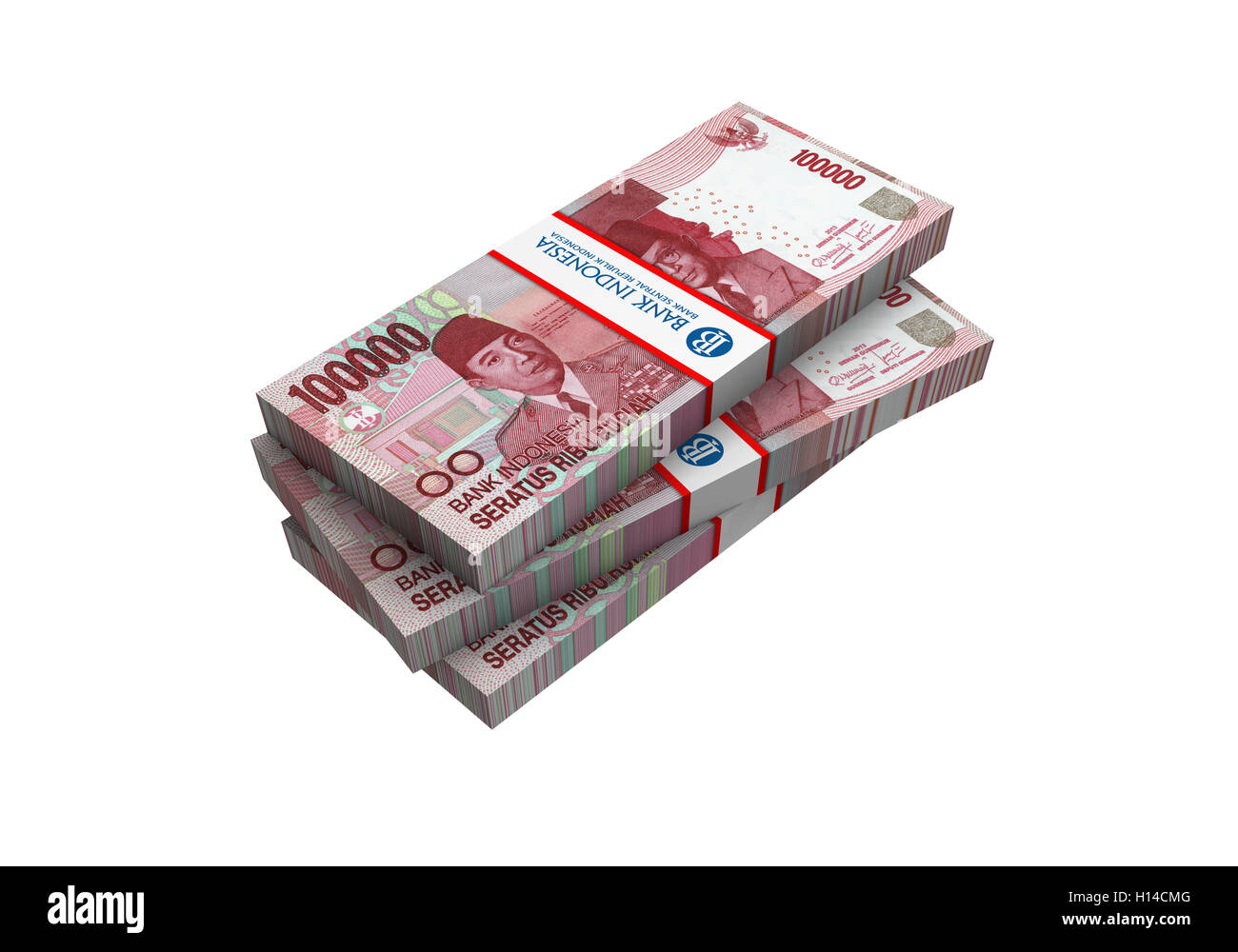 3D Indonesian rupiah money white background Stock Photo - Alamy