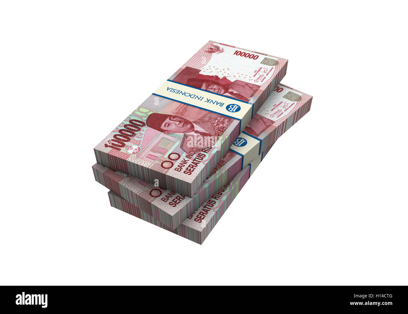 3D Indonesian rupiah money white background Stock Photo - Alamy