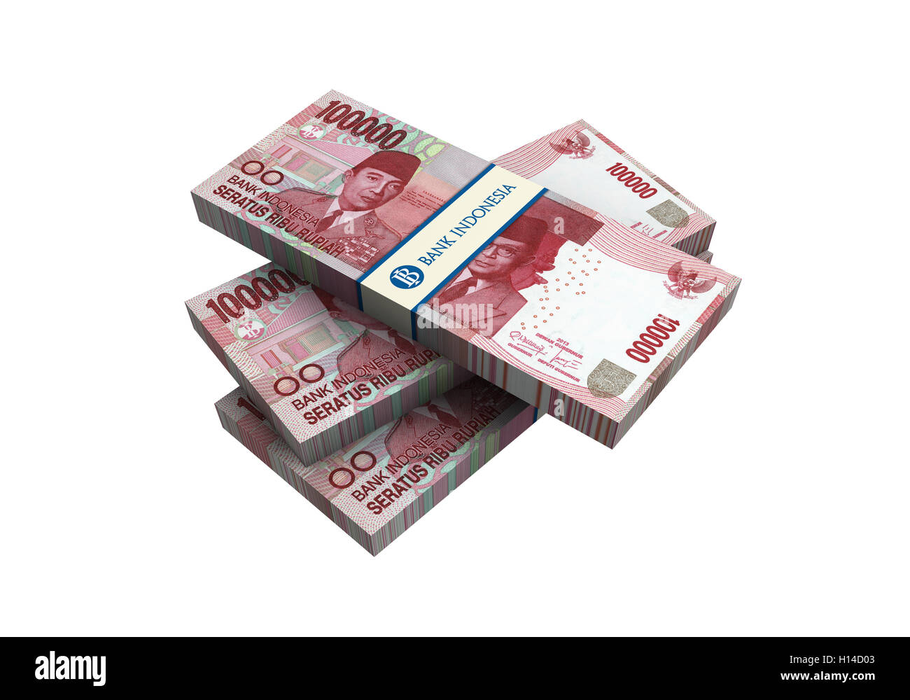 3D Indonesian rupiah money white background Stock Photo - Alamy
