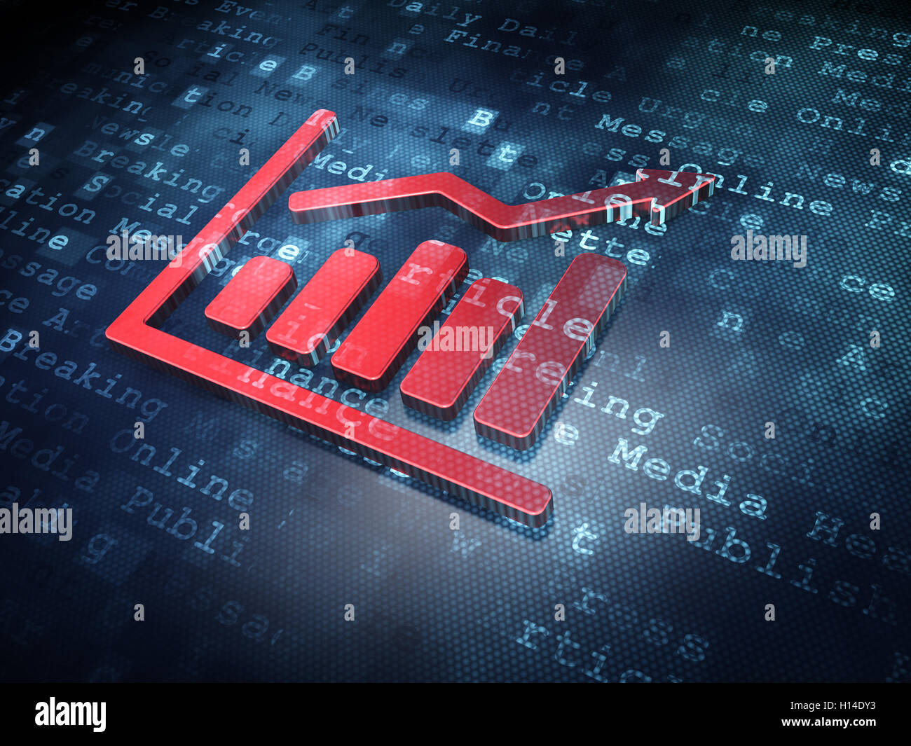 News concept: Red Growth Graph on digital background Stock Photo - Alamy