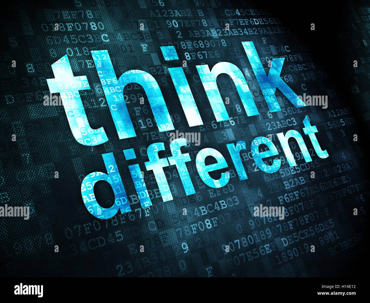 Education concept: Think Different on digital background Stock Photo ...