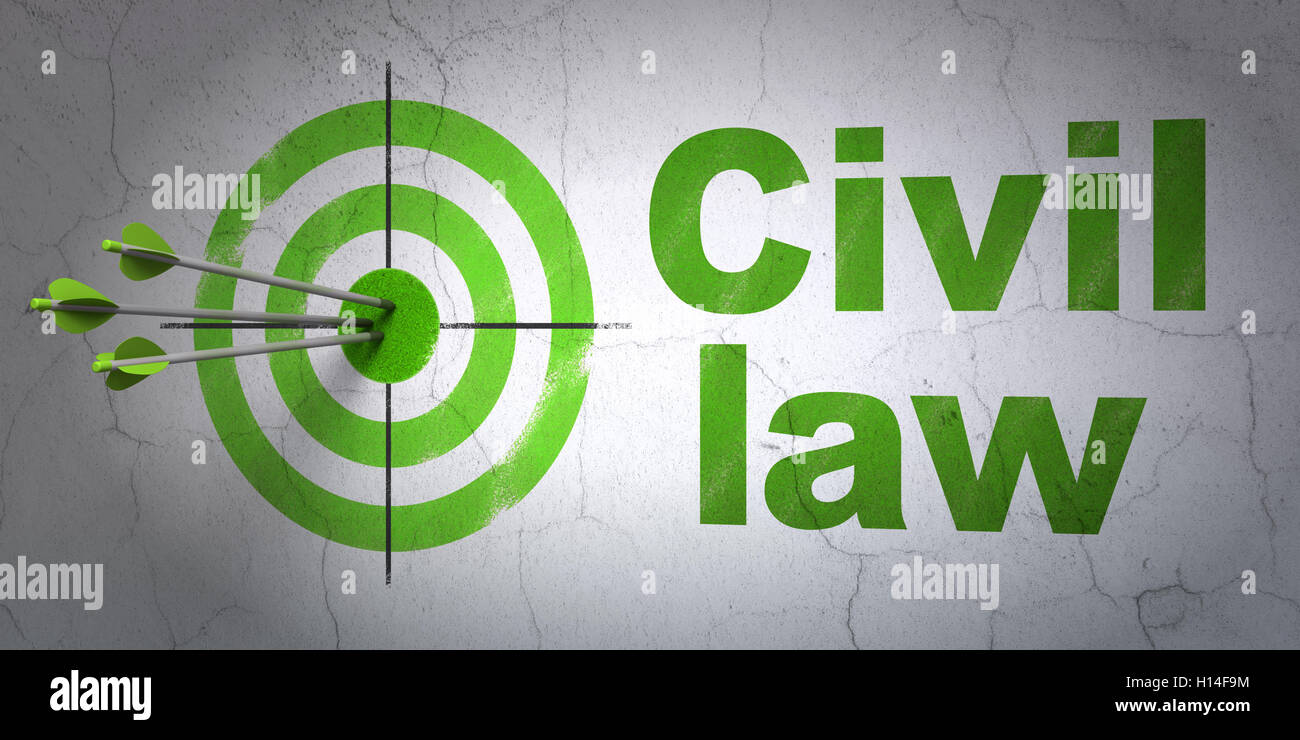 Law concept: target and Civil Law on wall background Stock Photo - Alamy