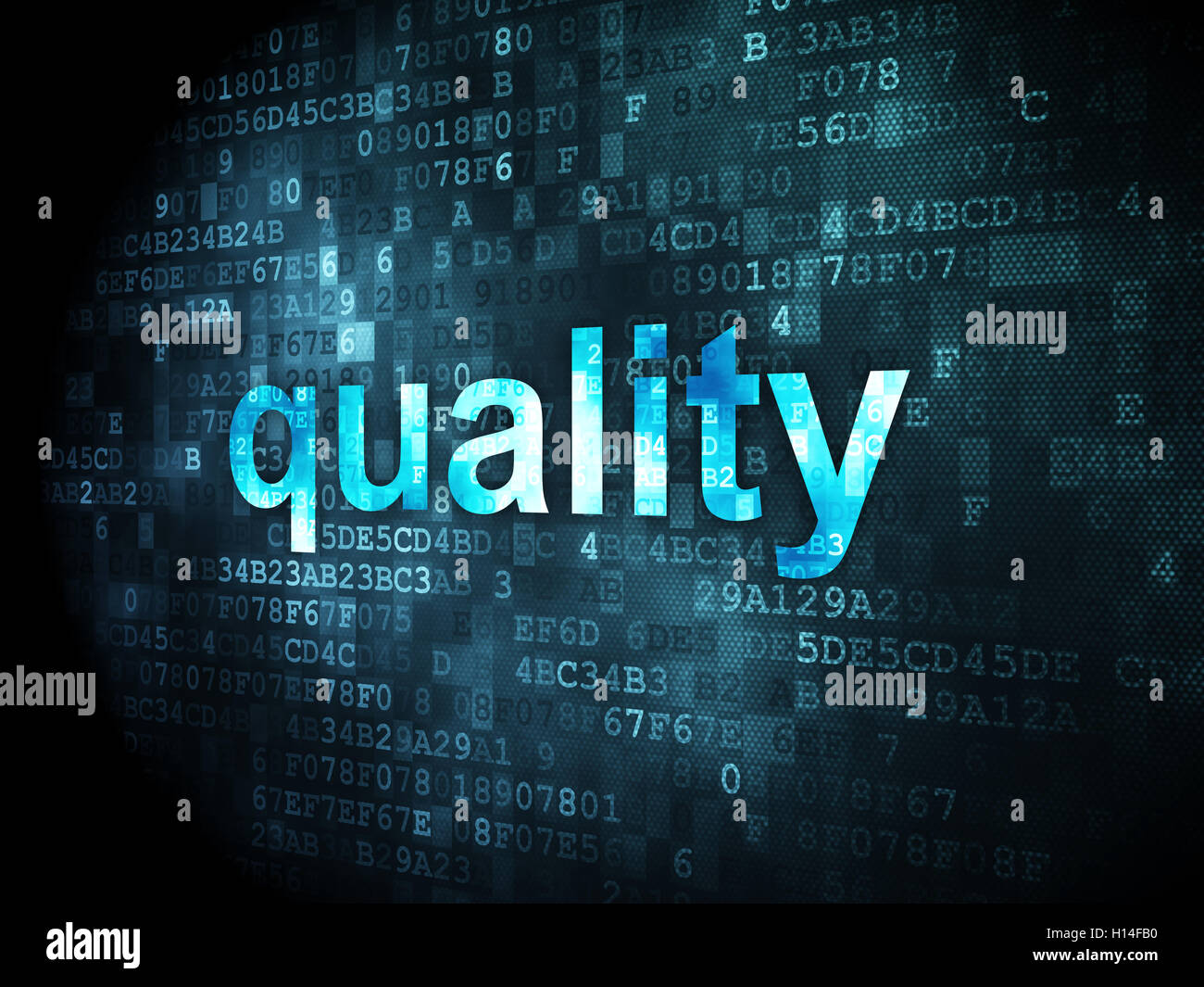 Advertising concept: Quality on digital background Stock Photo - Alamy