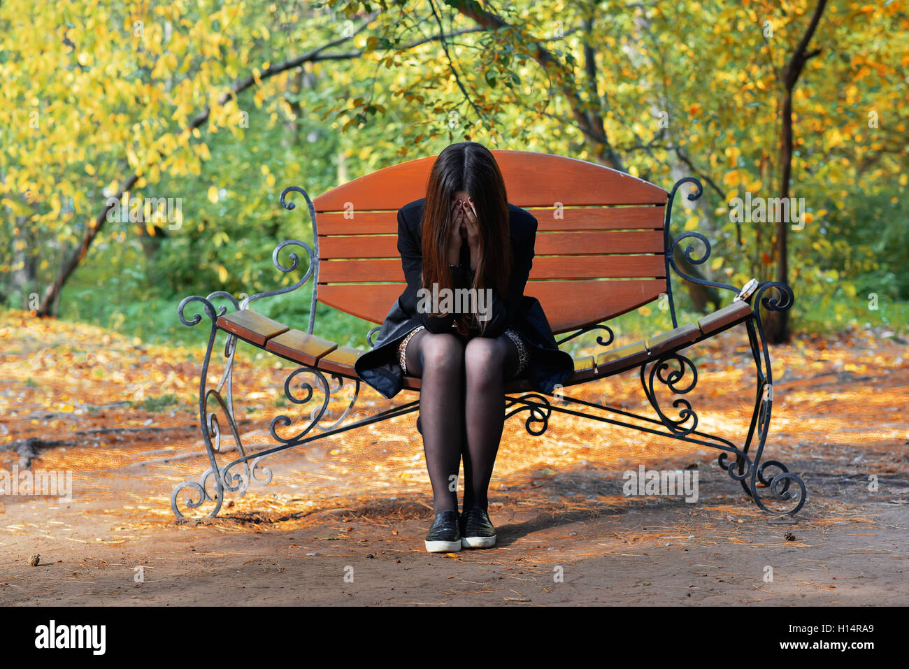Girl Sitting Alone On Bench Cover Photo