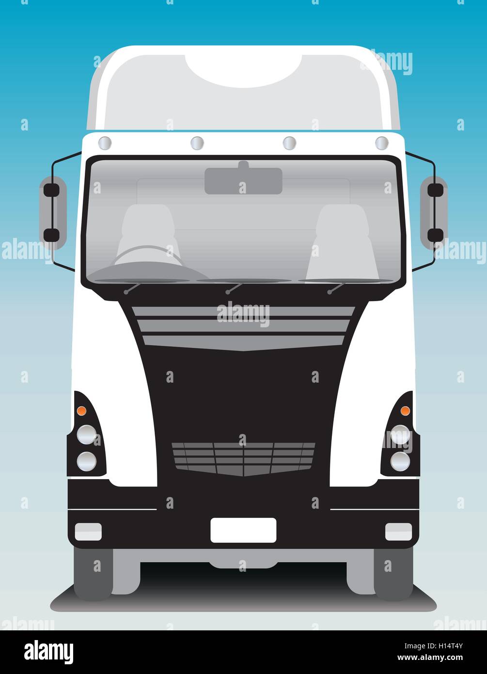 Front view of Cargo truck Vector Illustration Stock Vector Image & Art ...