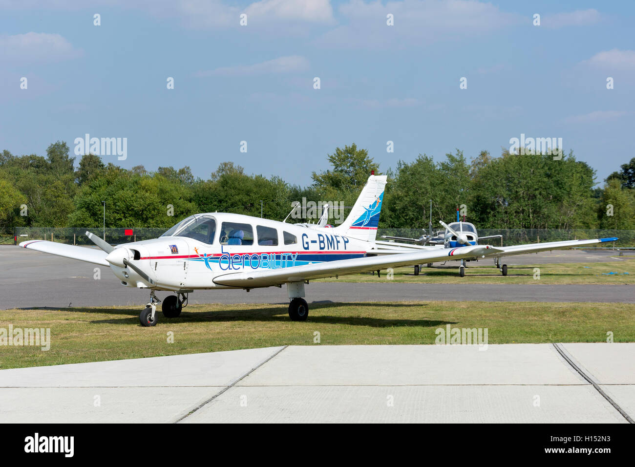Piper Cherokee Warrior II aircraft at Blackbushe Airport, London Road ...