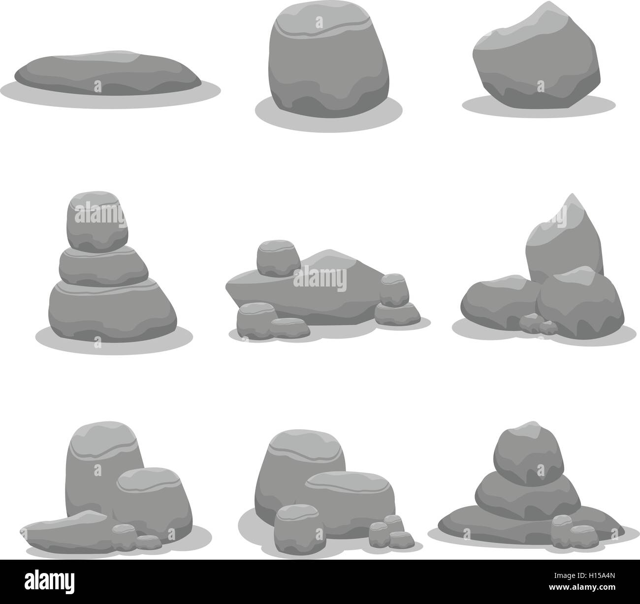 set of nine gray rock vector Stock Vector Image & Art - Alamy