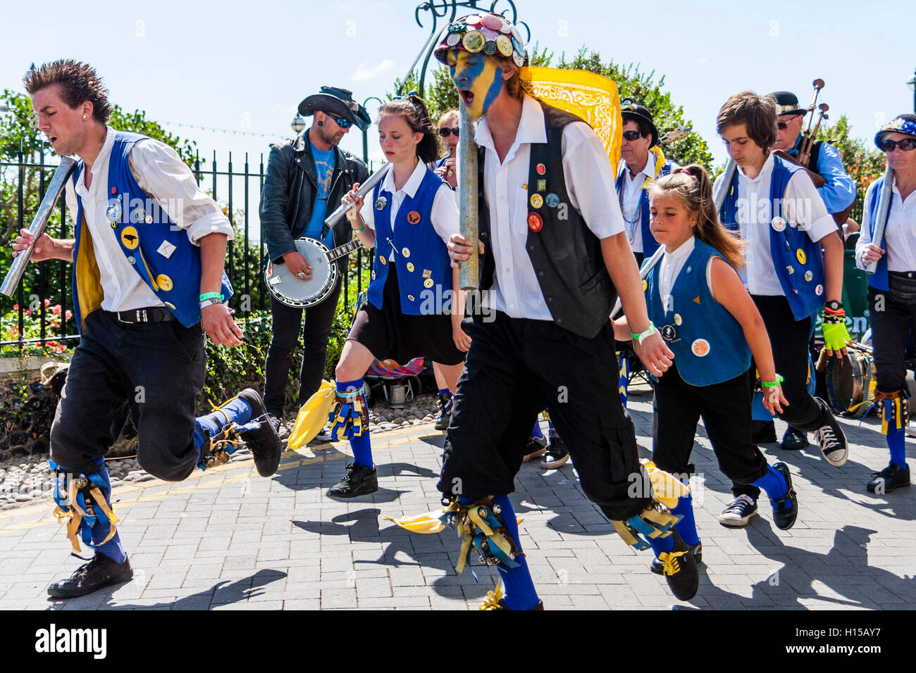 Traditional English Folk Dancers, Royal Liberty Morris, dancing on ...