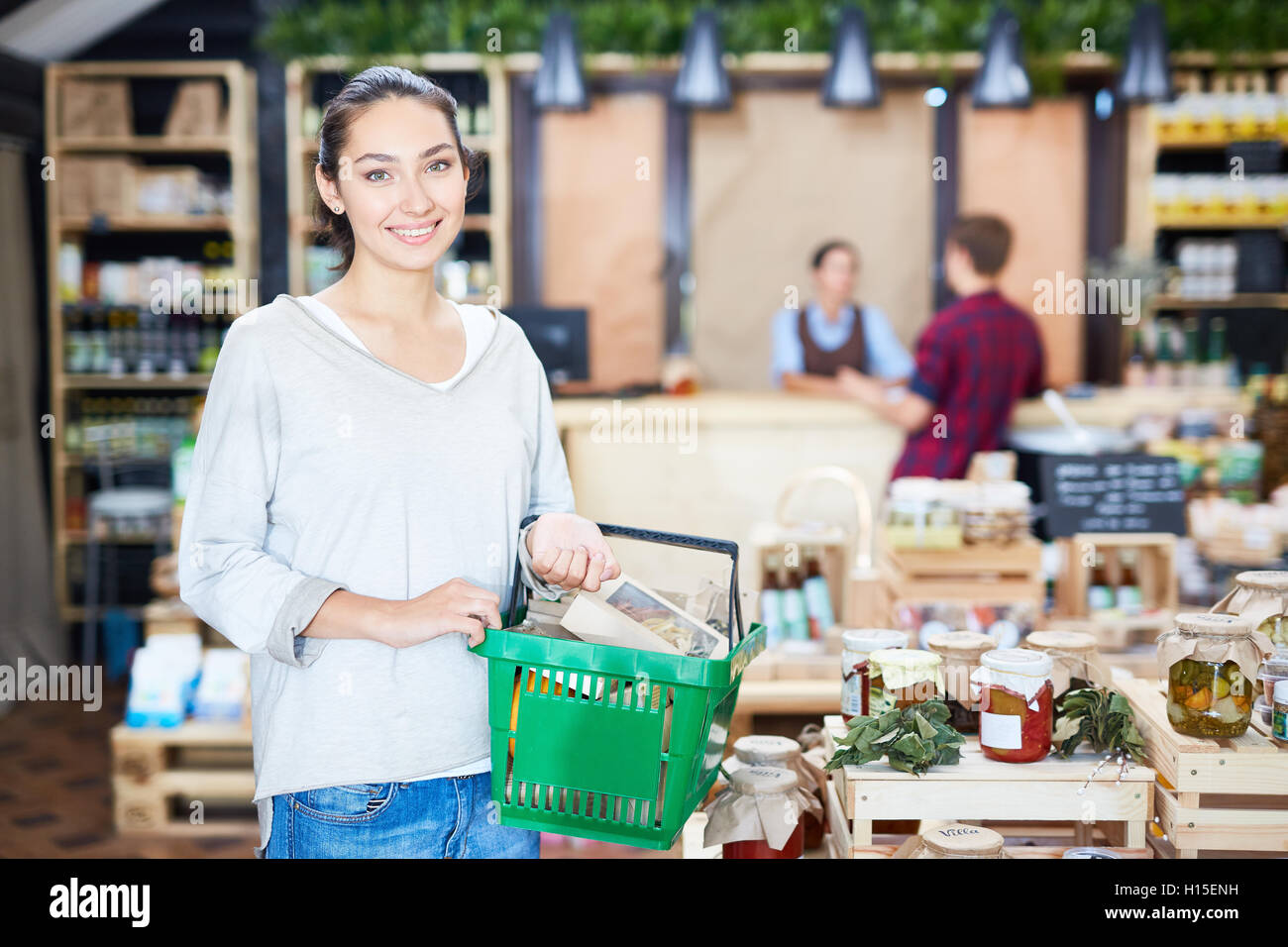 Consumer in supermarket Stock Photo - Alamy
