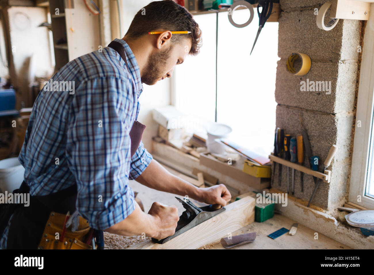 Man planing hi-res stock photography and images - Alamy