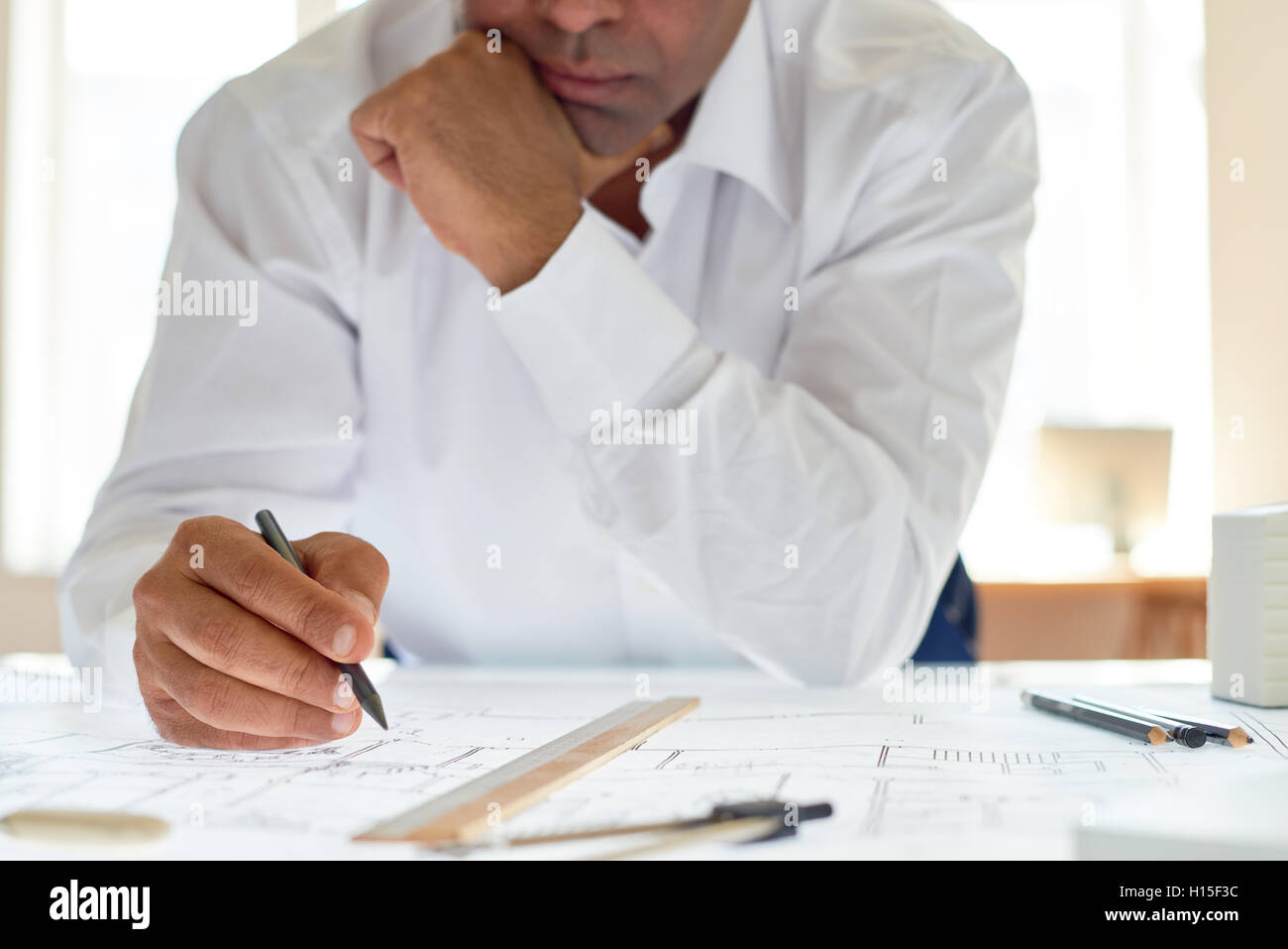 Sketch of engineer Stock Photo - Alamy