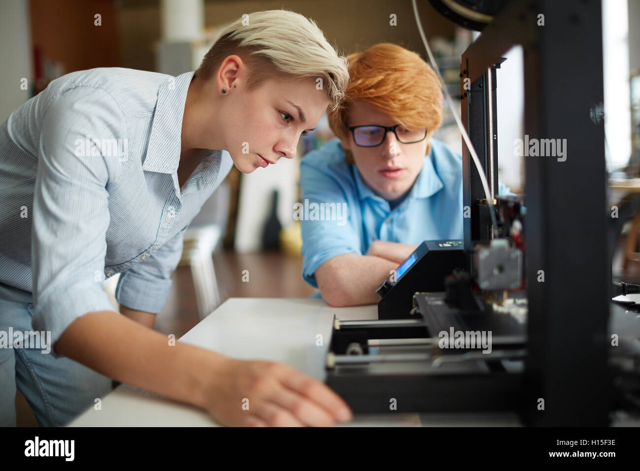 Work with new technology Stock Photo - Alamy