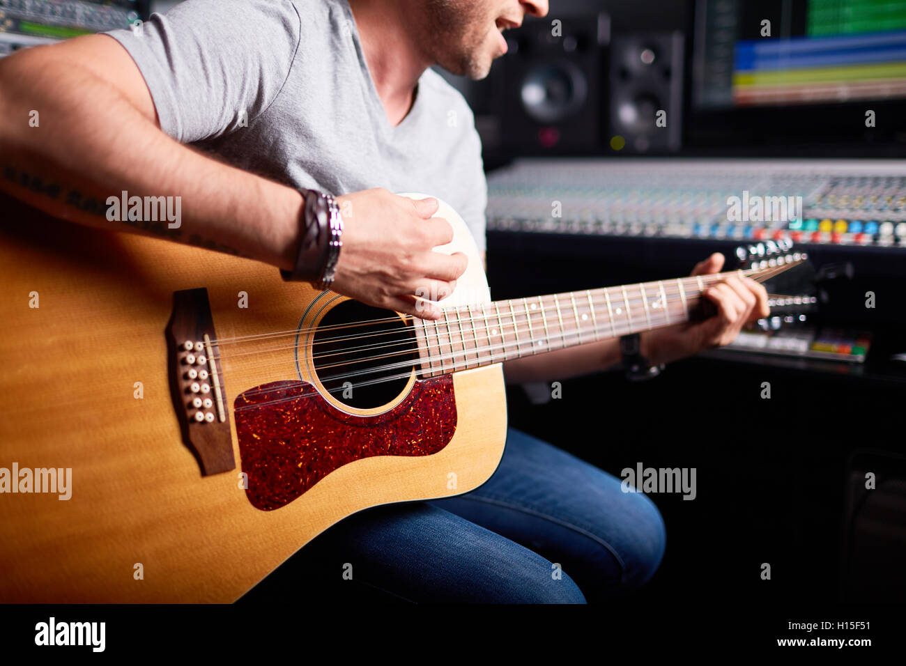 Musician at work Stock Photo - Alamy