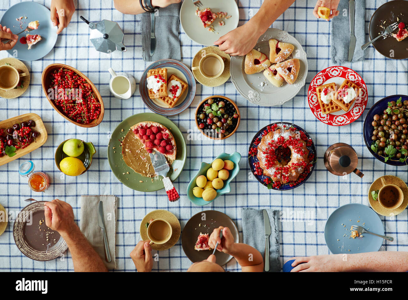 Eating festive food Stock Photo - Alamy