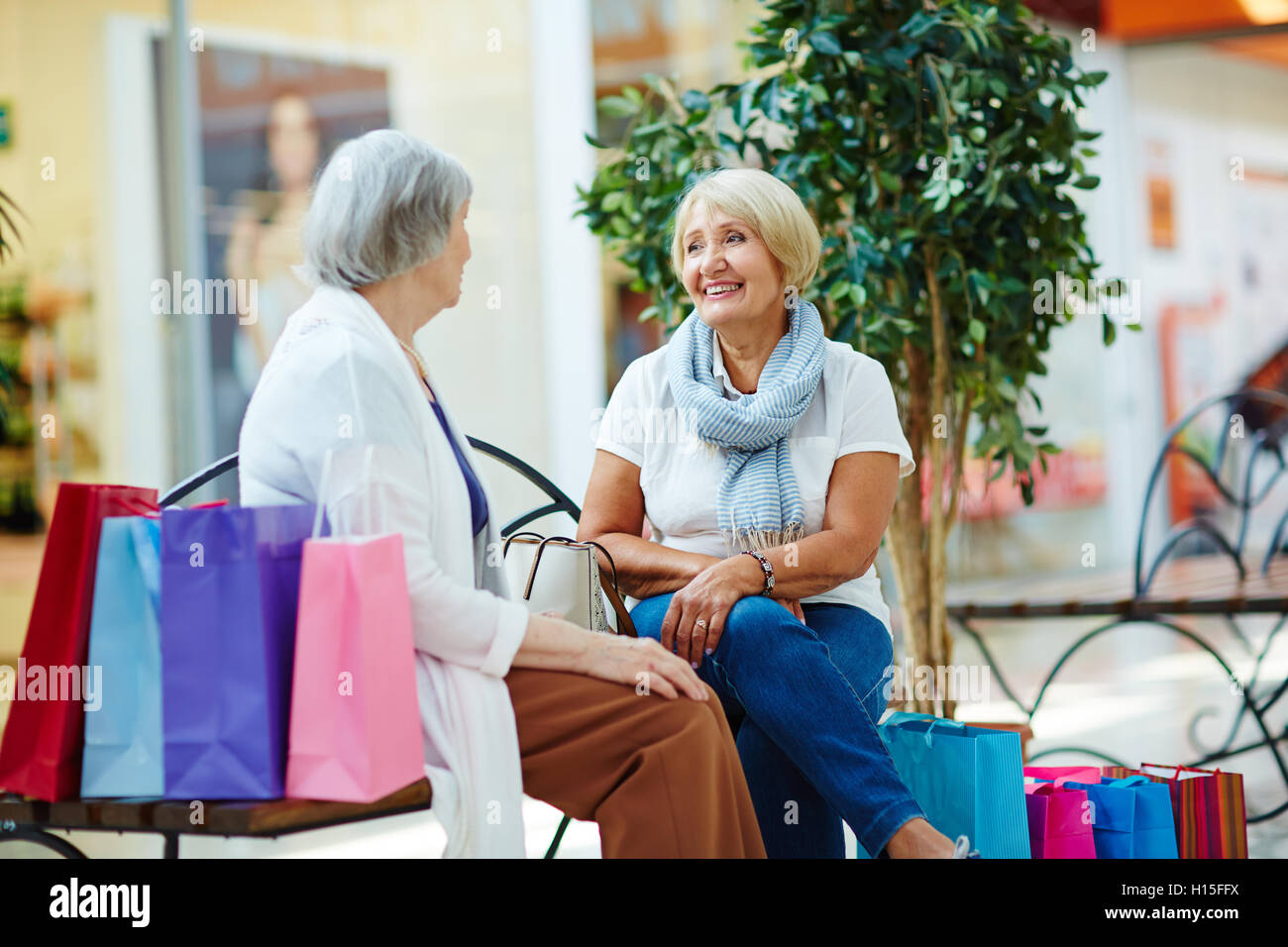Rest after shopping Stock Photo - Alamy