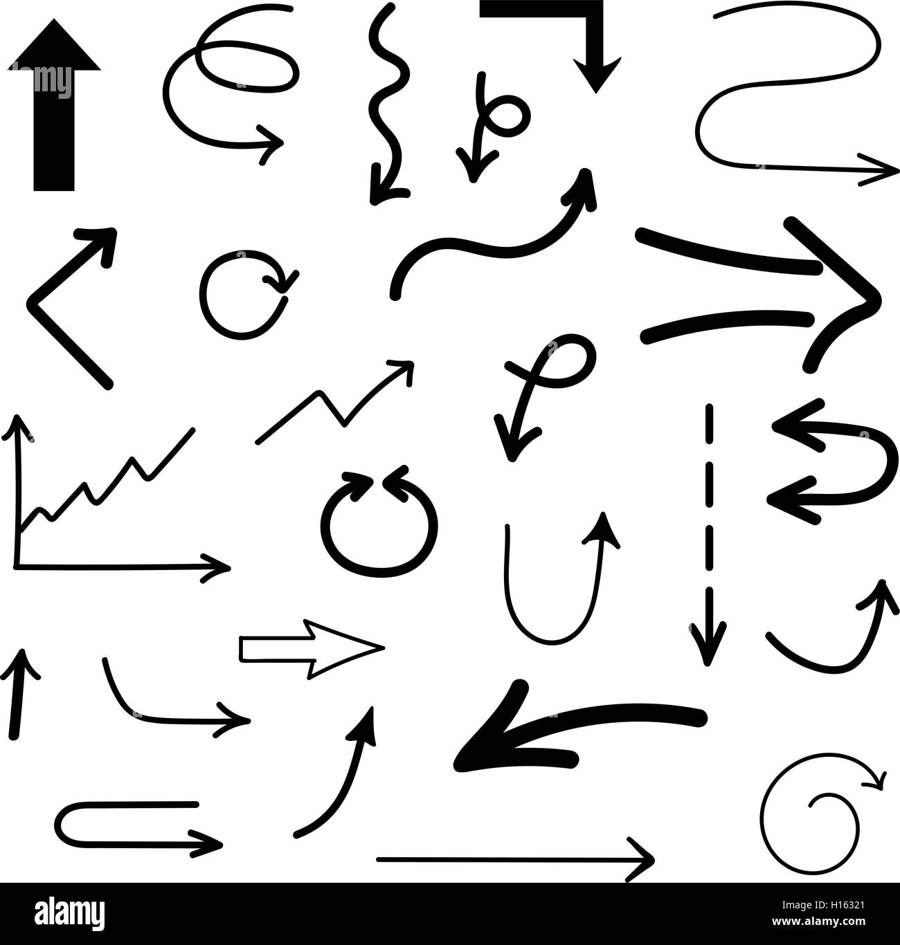 Vector hand drawn arrows set Stock Vector Image & Art - Alamy
