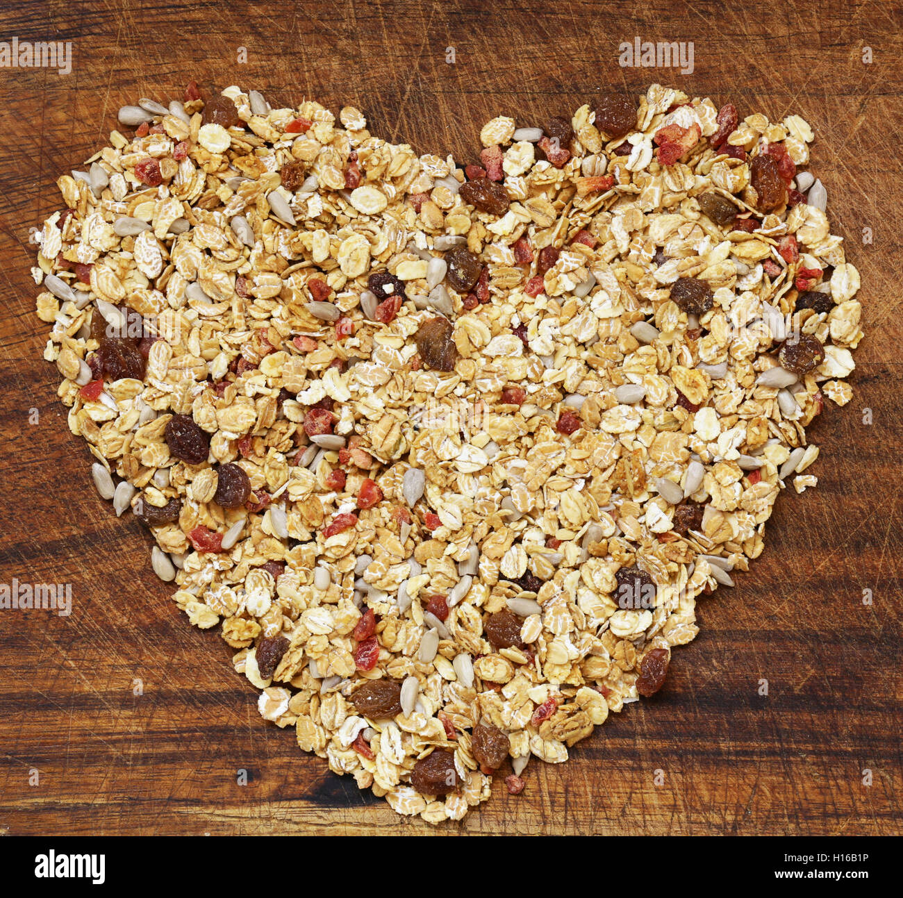 healthy eating granola cereal with nuts and fruit, in the shape of a ...