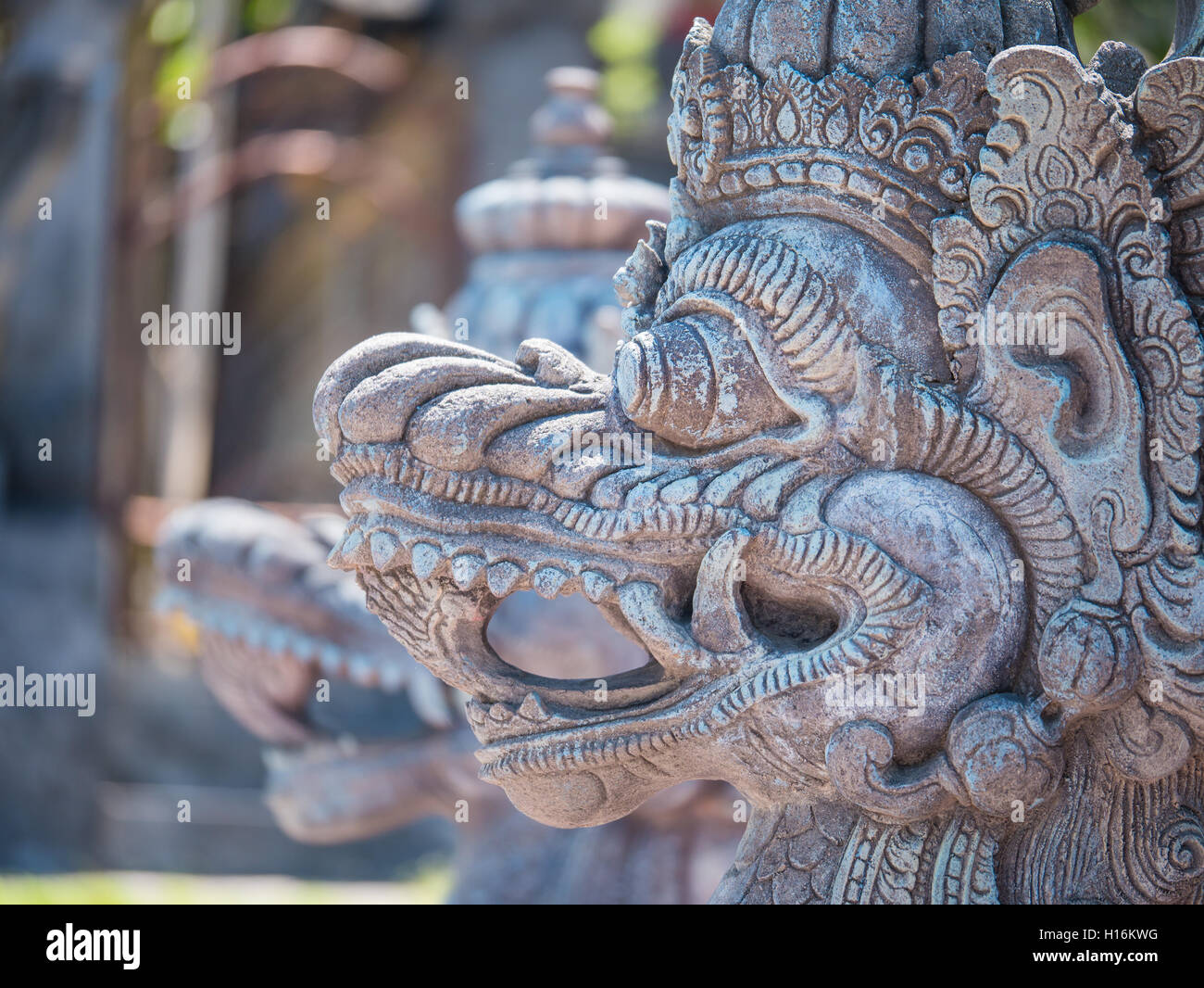 Stone sculpture on entrance door of Pura Padmasana Puja Mandala temple ...