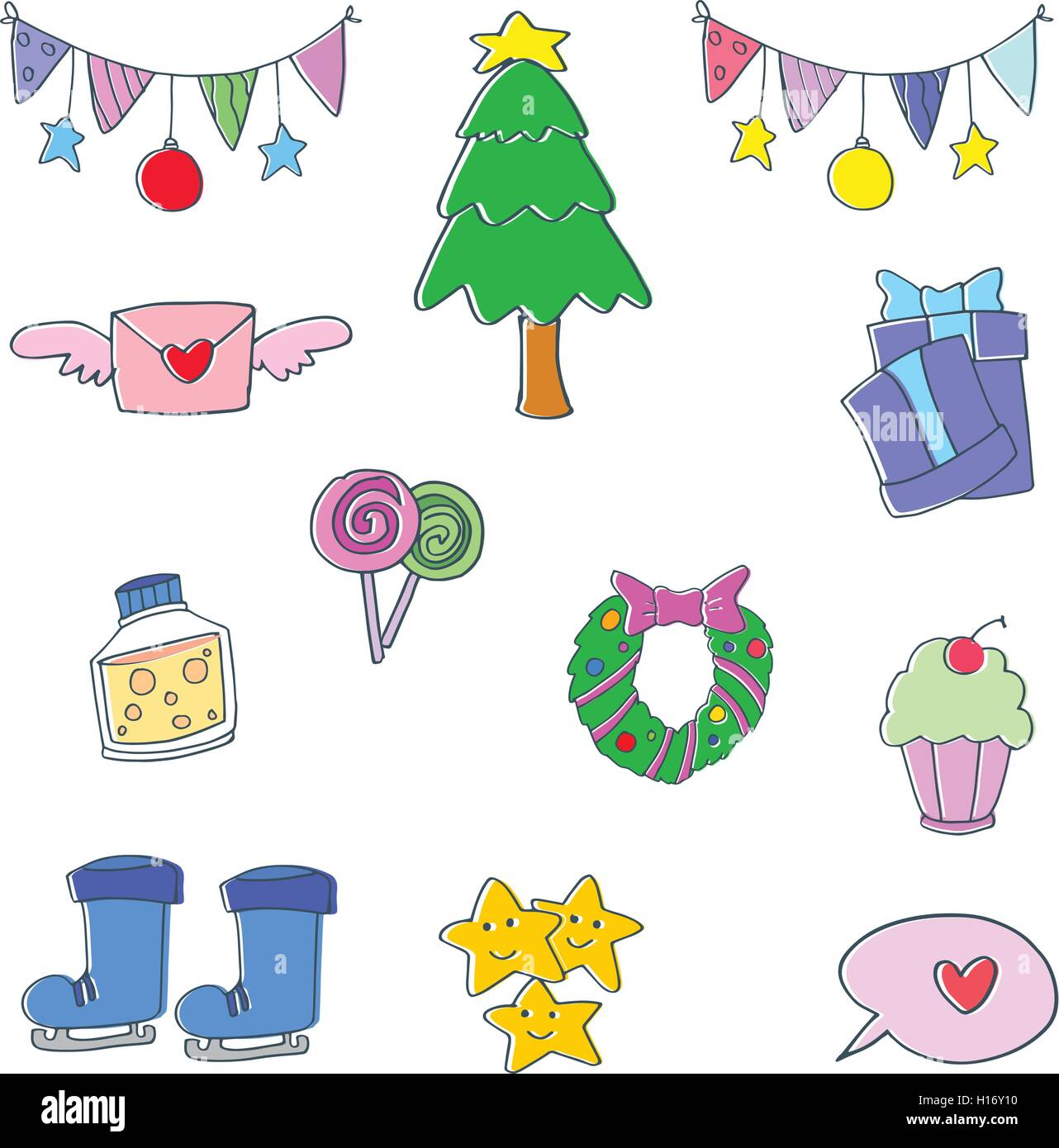 Object christmas doodles vector Stock Vector Image & Art - Alamy