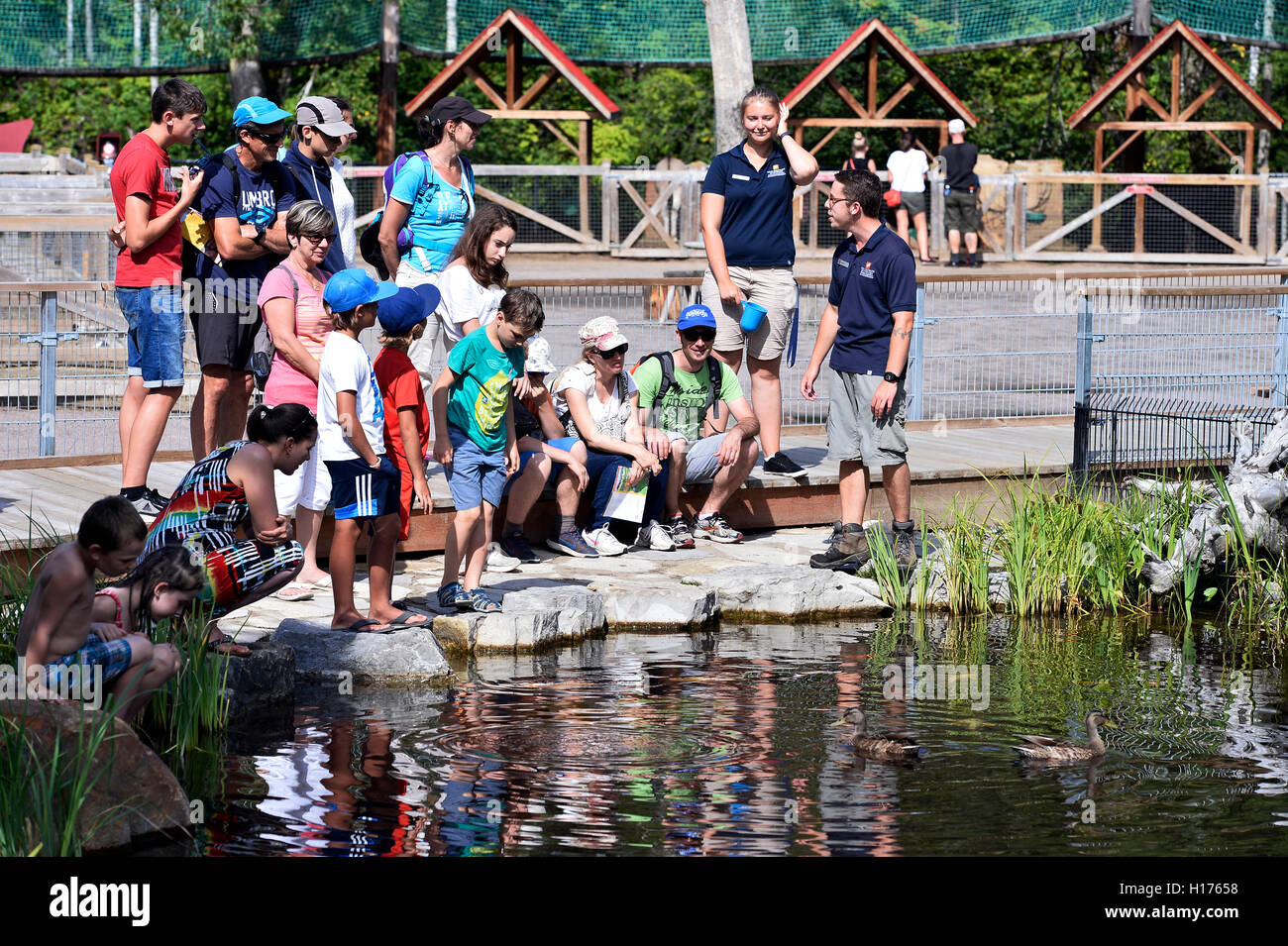 people visiting zoo of saint felicien, canada Stock Photo - Alamy