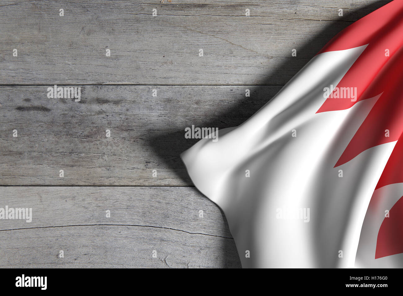 3d rendering of a Kingdom of Bahrain flag waving on a wooden surface ...