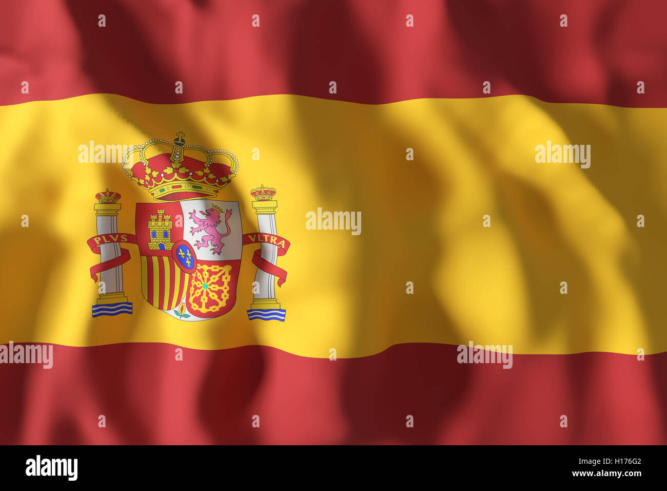 3d rendering of Spain flag waving Stock Photo - Alamy