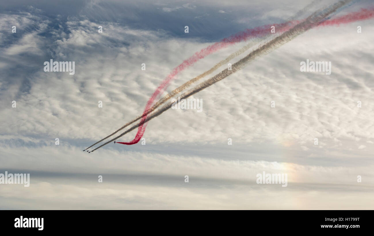 The Red Arrows or Royal Air Force Aerobatic Team display in Derbyshire ...