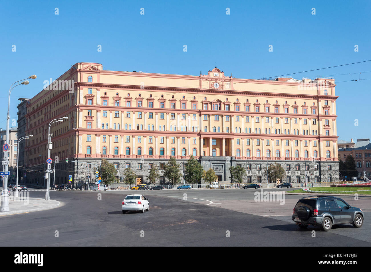 MOSCOW, RUSSIA - 21.09.2015. Lubyanka square. building of the FSB of ...