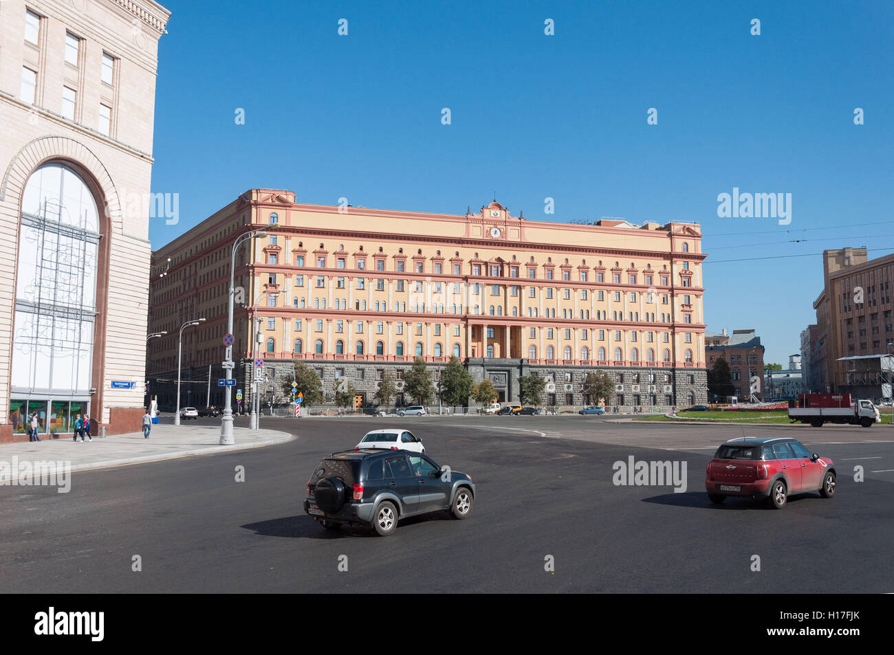 MOSCOW, RUSSIA - 21.09.2015. Lubyanka square. building of the FSB of ...