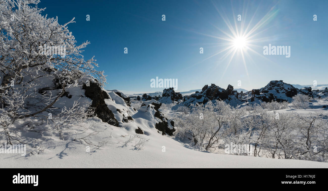Snow fields in volcanic landscape hi-res stock photography and images ...