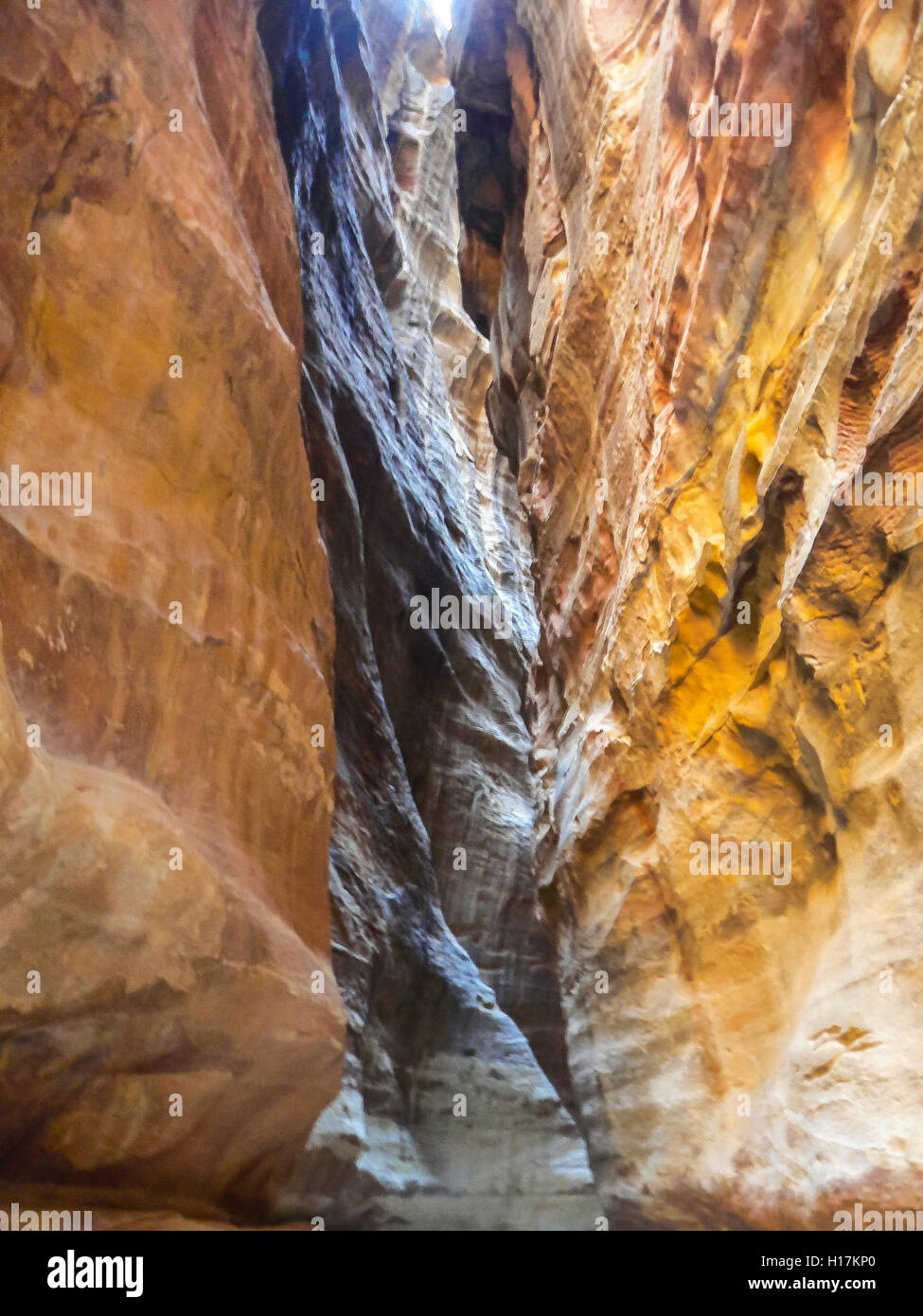 The Siq in Petra, path between rocks, Jordan Stock Photo - Alamy