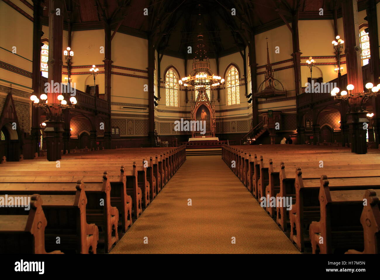 Interior of St. John's Church, city of Bergen, Norway completed 1894 ...