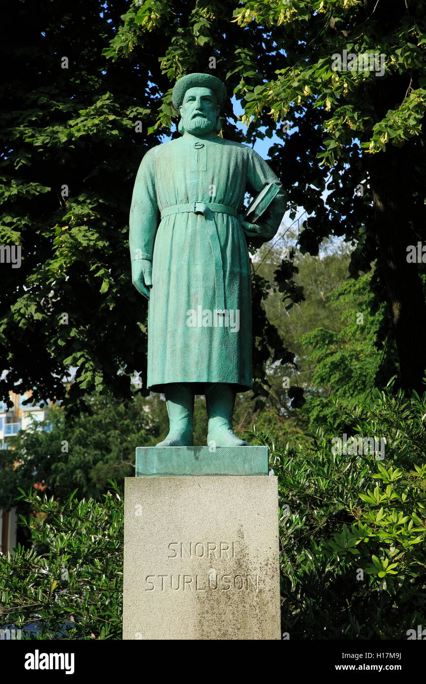 Snorri Sturluson, Icelandic historian, poet, and politician, statue in ...