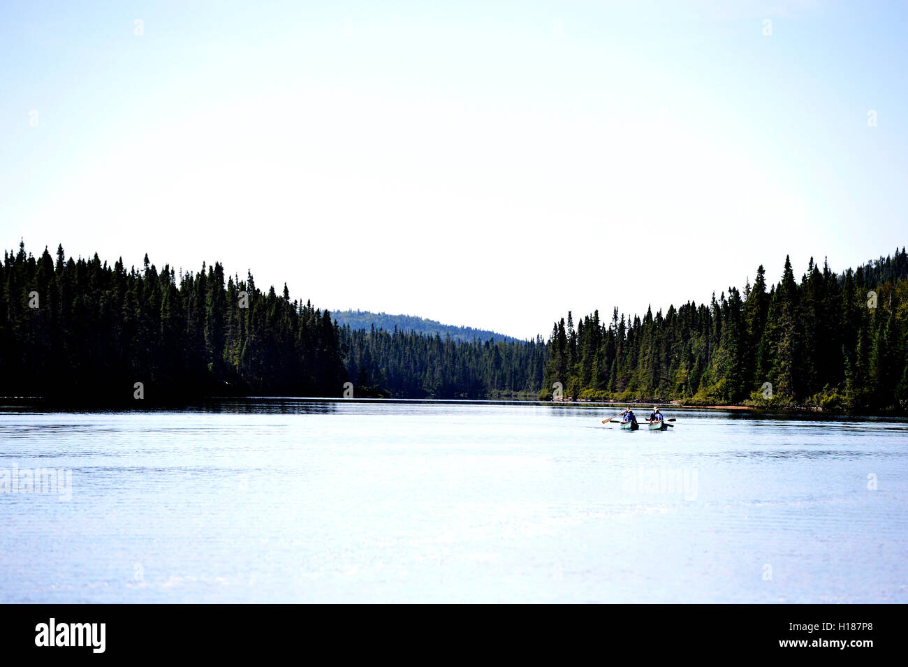 canoe on edward lake in Mauricie, Quebec, Canada Stock Photo - Alamy
