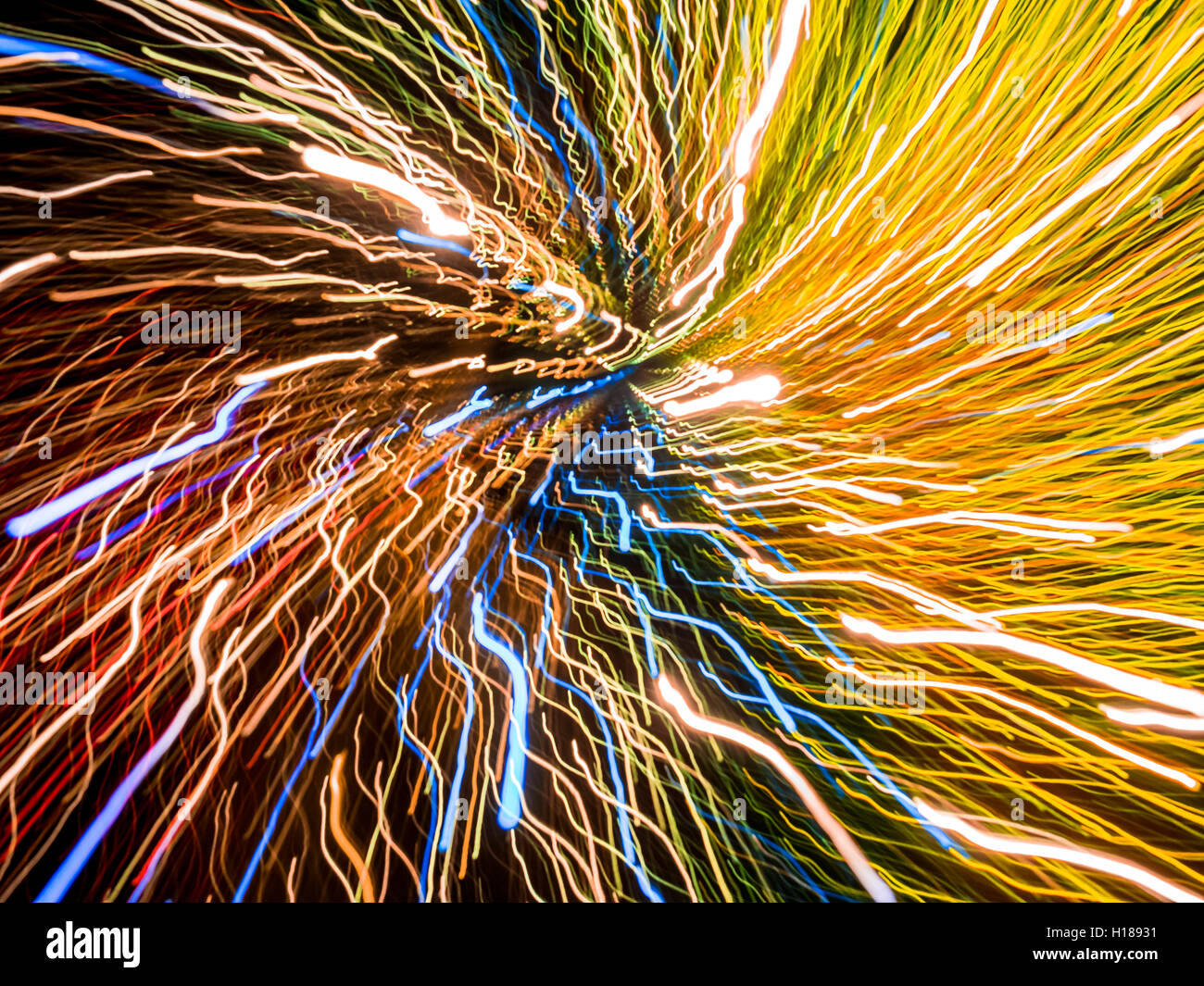 Picture of colorful random abstract light trails bokeh Stock Photo - Alamy
