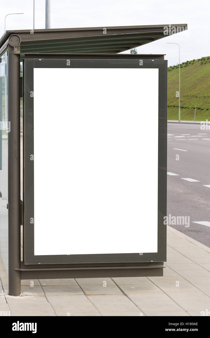 Blank billboard in bus stop hi-res stock photography and images - Alamy
