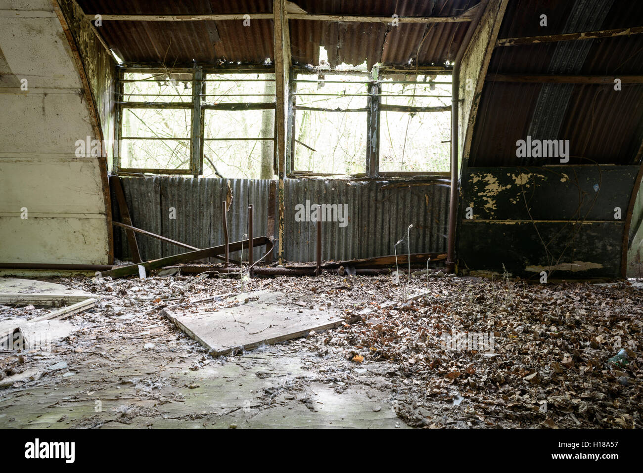 Interior of an old Airbase used by American air force at RAF Rivenhall ...