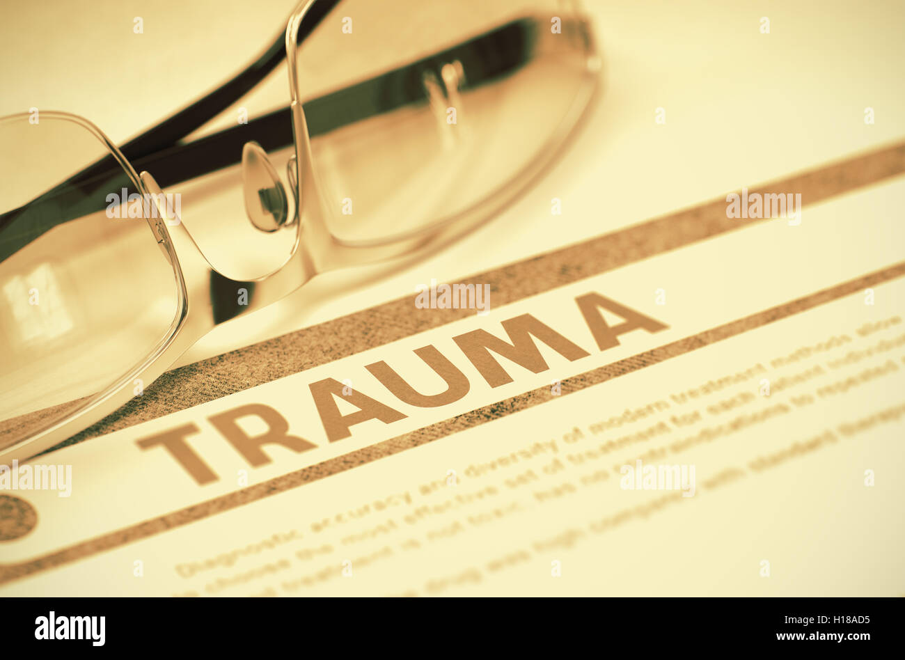 Trauma. Medical Concept on Red Background. 3D Illustration Stock Photo ...