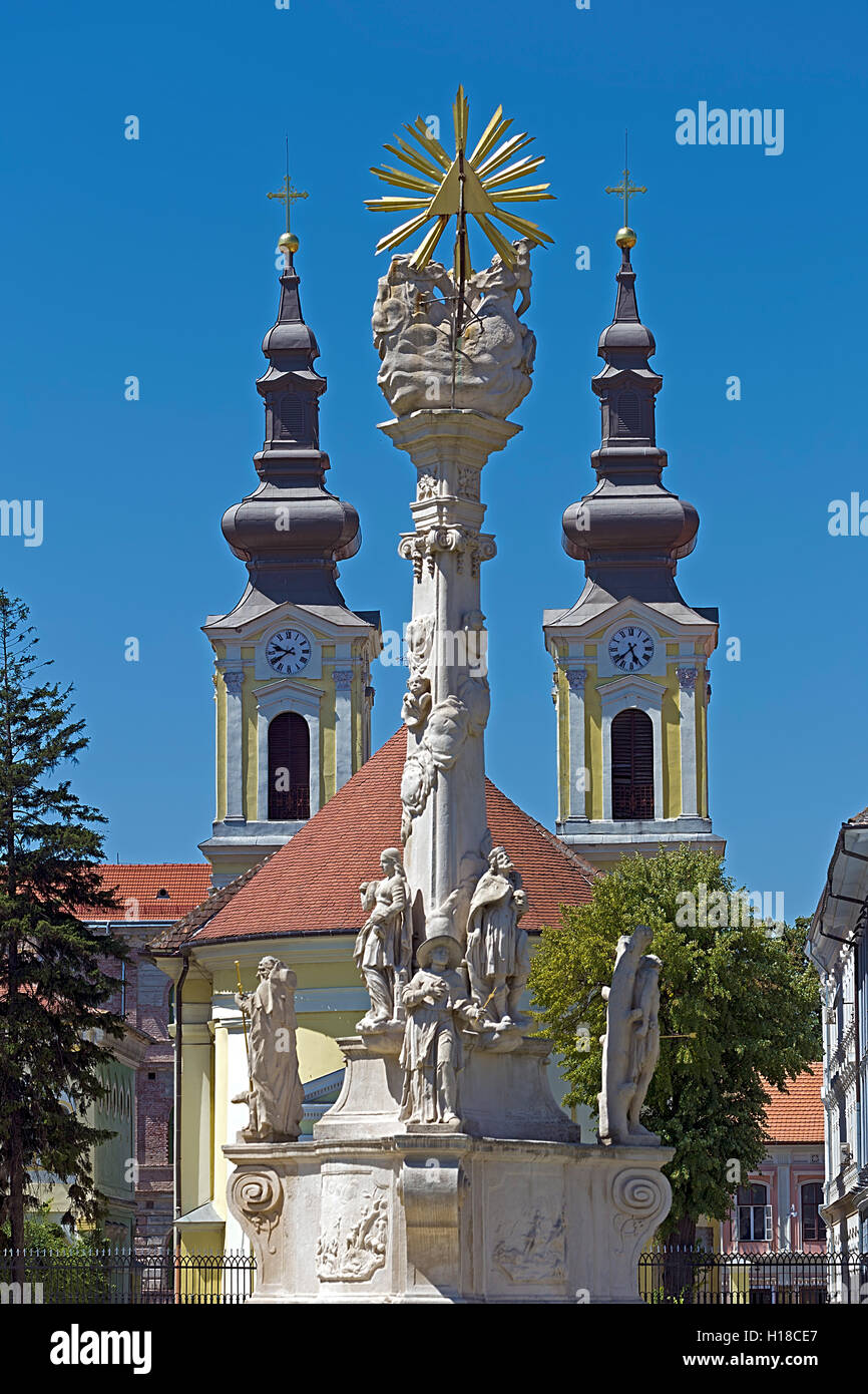 Holy Trinity Statue and Serbian church located on Union Square in ...