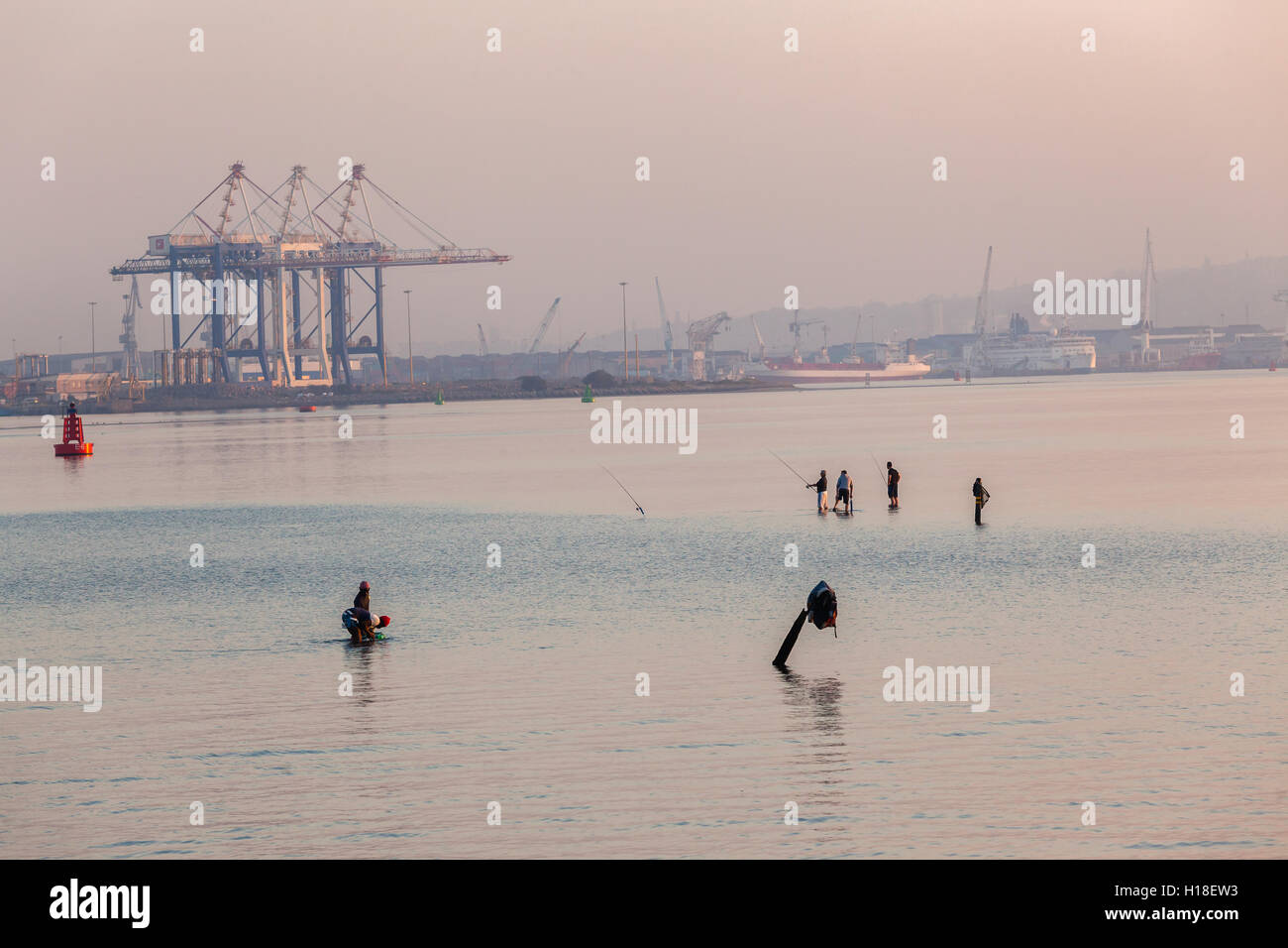 Durban Harbor port sports activities of fishing on sandbanks boat ...