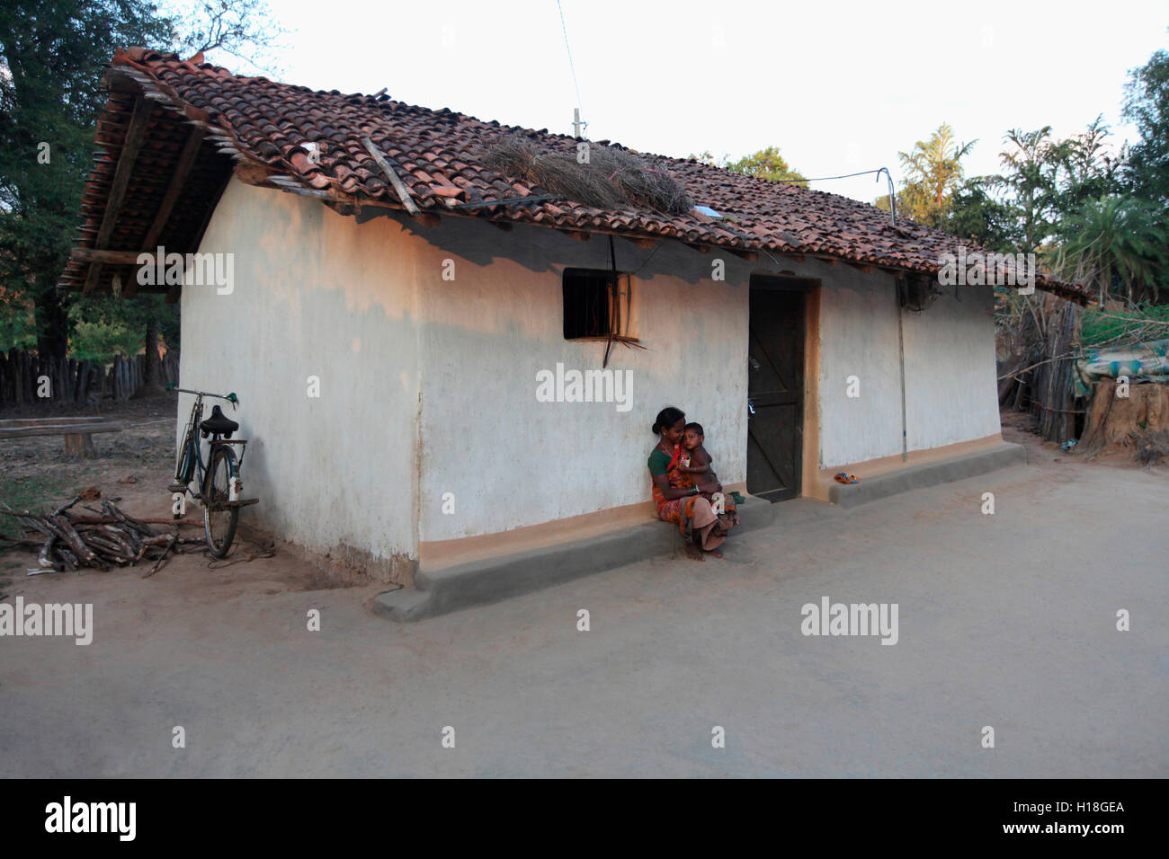 Tribal House, Muria Tribe, Erdku Village, Chattisgarh, India Stock ...