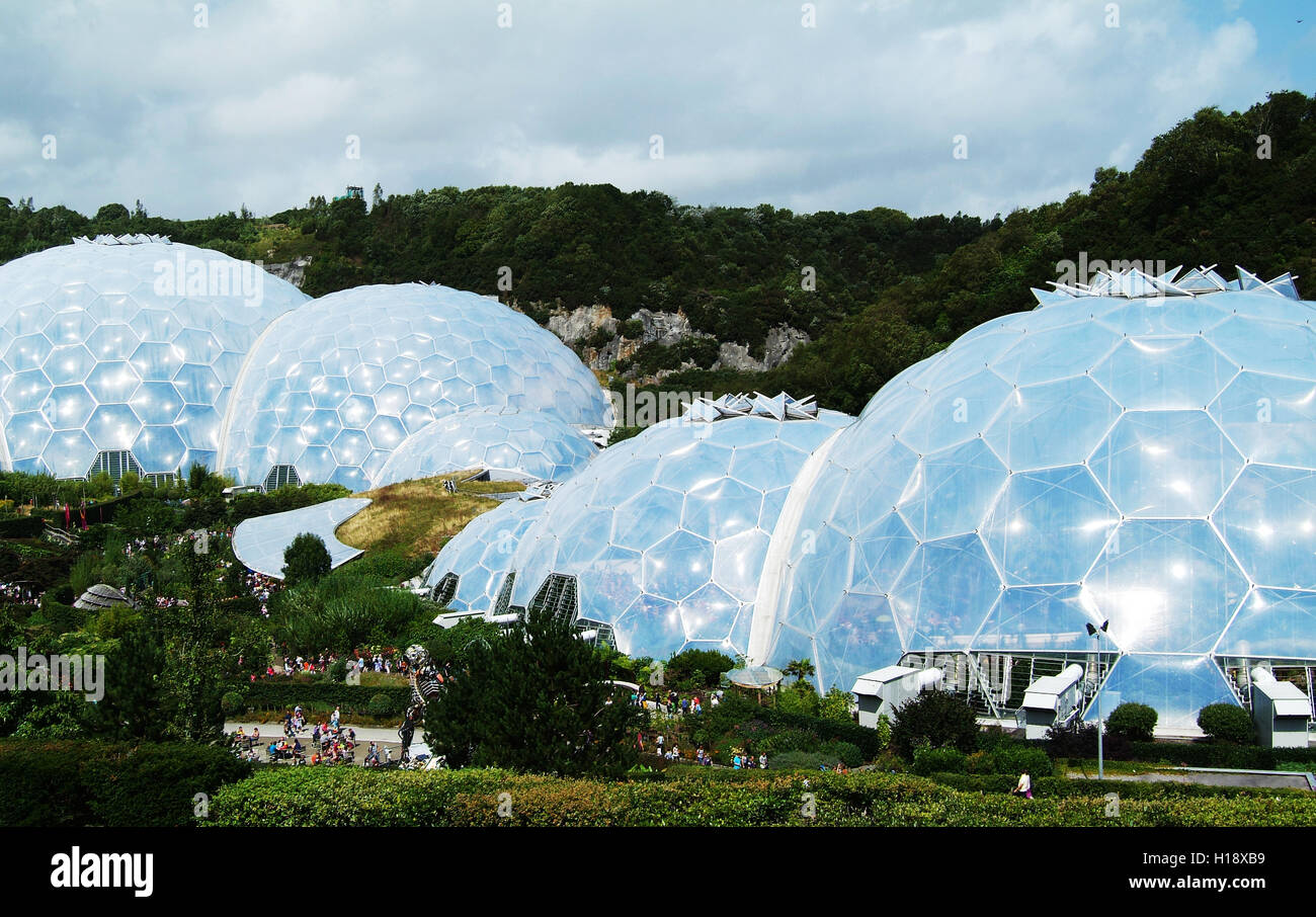 EDEN PROJECT, CORNWALL - AUG 15TH 2012: The biomes of the Eden Project ...