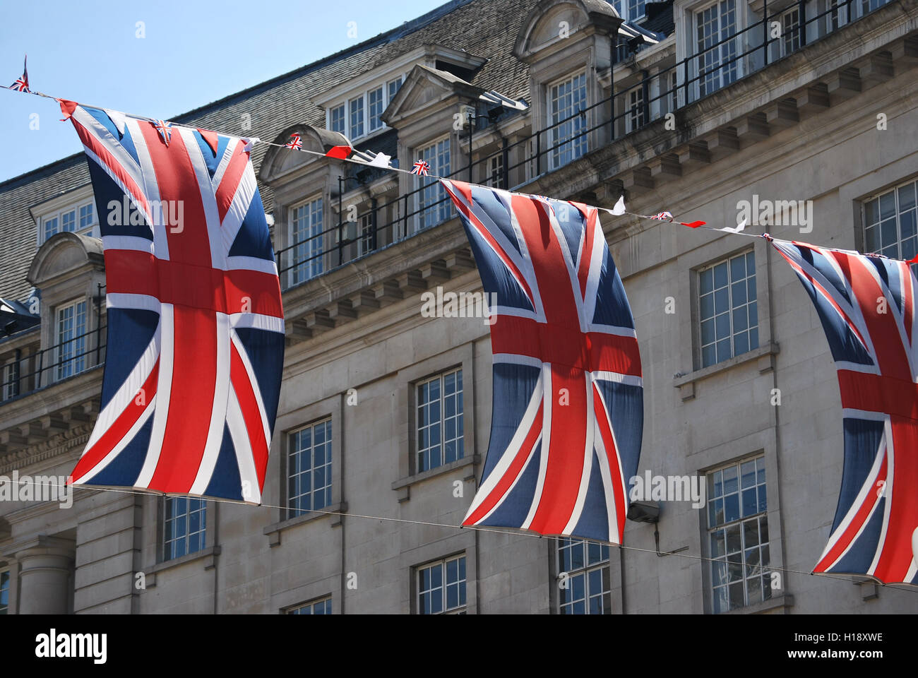 Union Jack flags in Regent Street, London, UK Stock Photo - Alamy